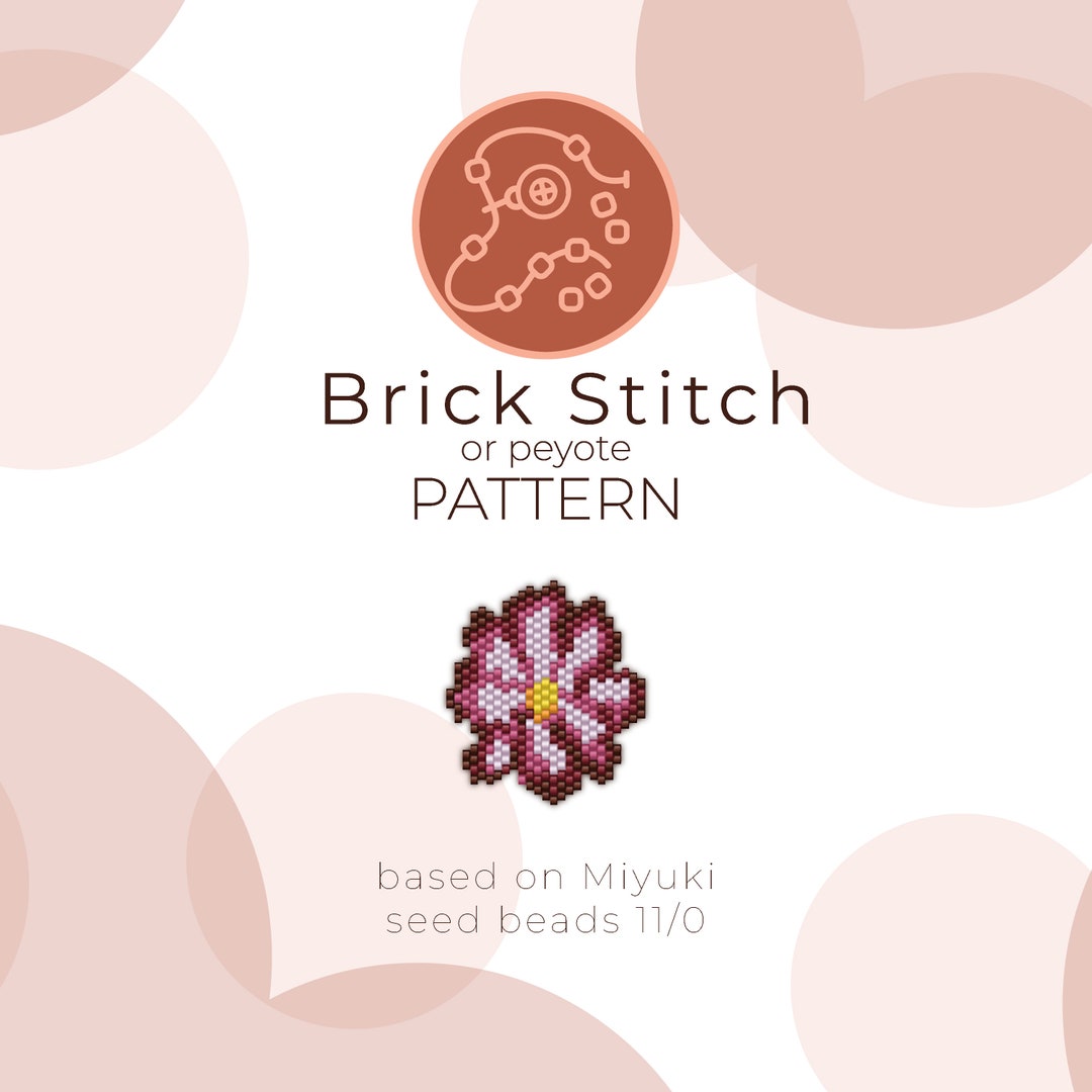 Pink Daisy Brick Stitch Pattern | Brick Stitch or Peyote Pattern Based ...
