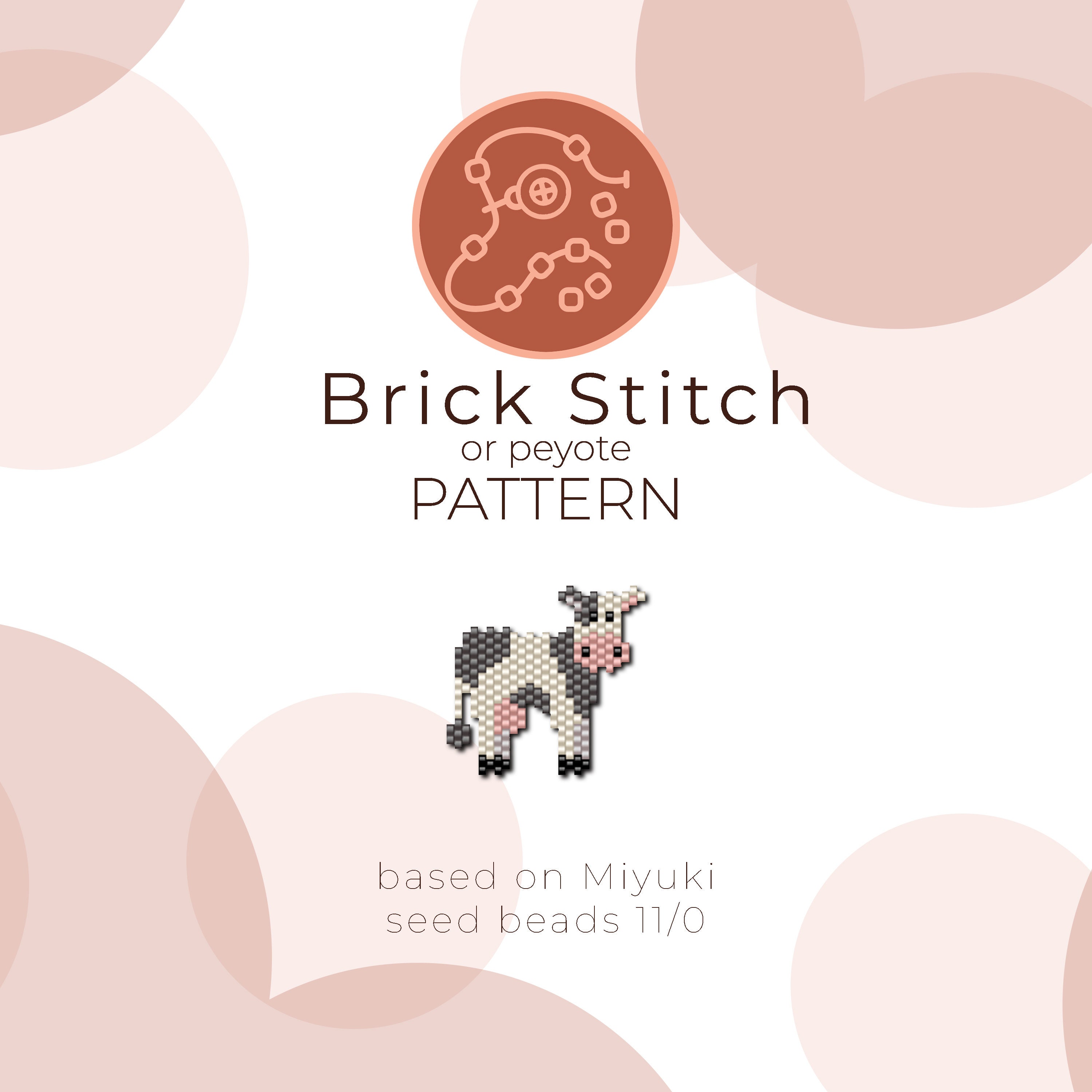 Moo Cow Brick Stitch Pattern Brick Stitch or Peyote Pattern Based on ...