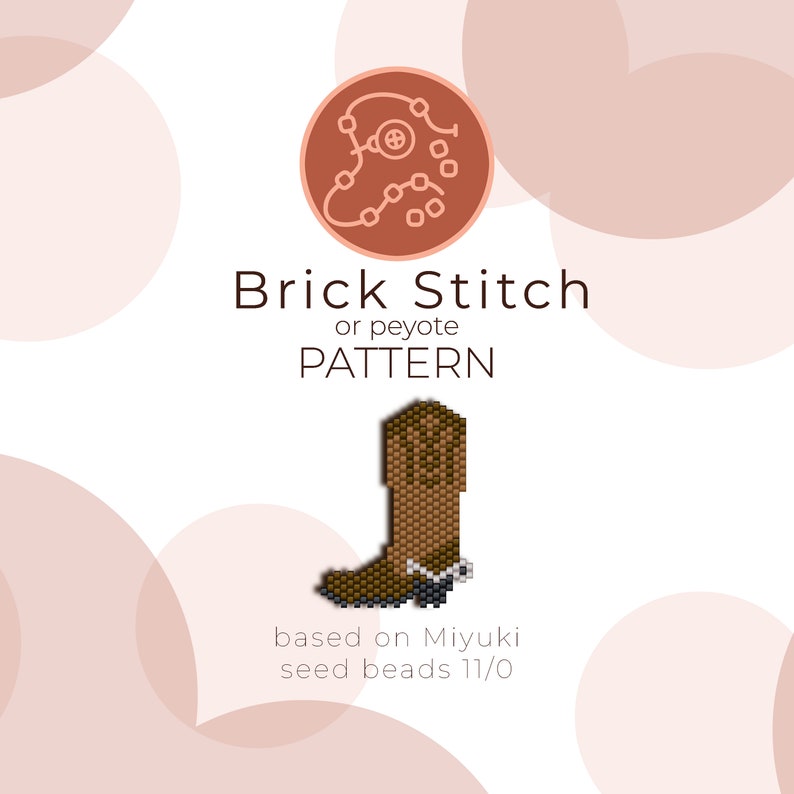 Cowboy Boot Brick Stitch Pattern | Brick Stitch or Peyote Pattern Based ...