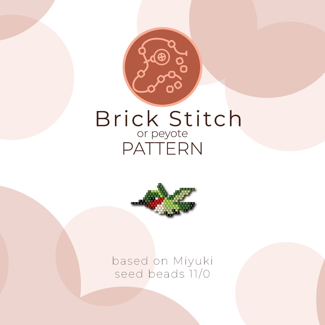 Cute Hummingbird Brick Stitch Pattern | Brick Stitch or Peyote Pattern ...