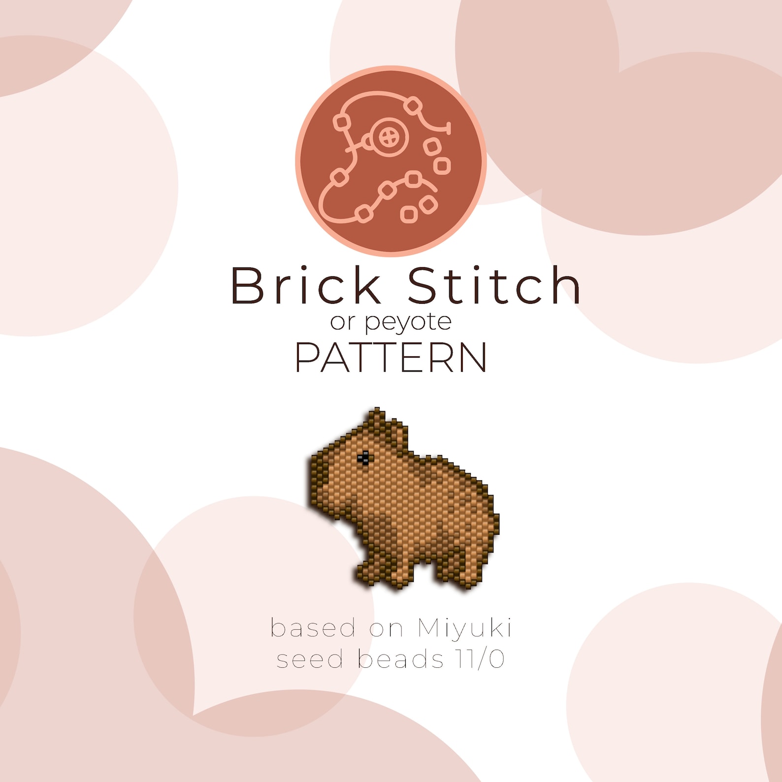Capibara Brick Stitch Pattern Brick Stitch or Peyote Pattern Based on ...