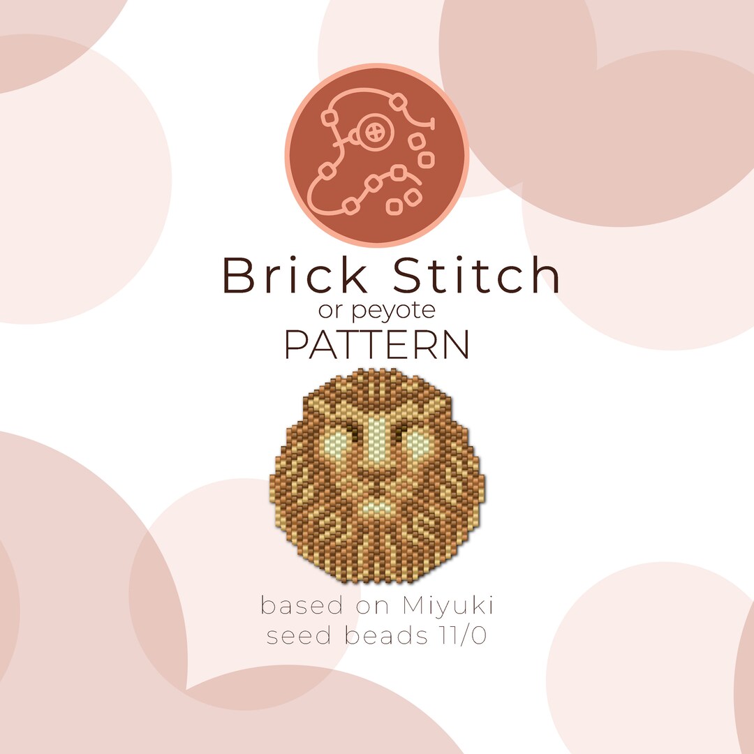 Golden Lion Brick Stitch Pattern | Brick Stitch or Peyote Pattern Based ...