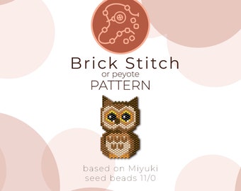Owl Brick Stitch Pattern - Brick or Peyote Stitch Pattern Based on ...