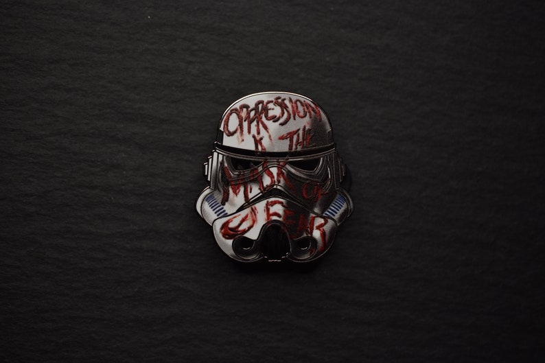 Mask of Fear Enamel Pin – Defaced Trooper Helmet – Rebel Propaganda ...