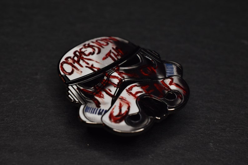 Mask of Fear Enamel Pin – Defaced Trooper Helmet – Rebel Propaganda ...