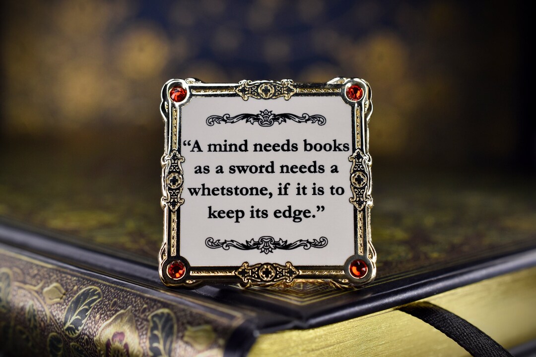 Sword and Whetstone Enamel Pin | Quote | Bookish | Bibliophile | Books ...