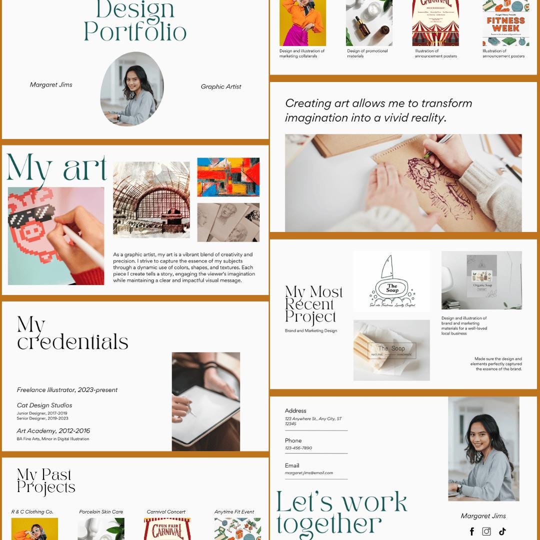 Canva Website Template for Artists Designer Minimal Clean Aesthetic ...