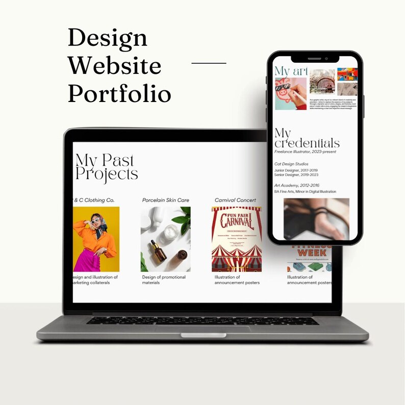 Canva Website Template for Artists Designer Minimal Clean Aesthetic ...