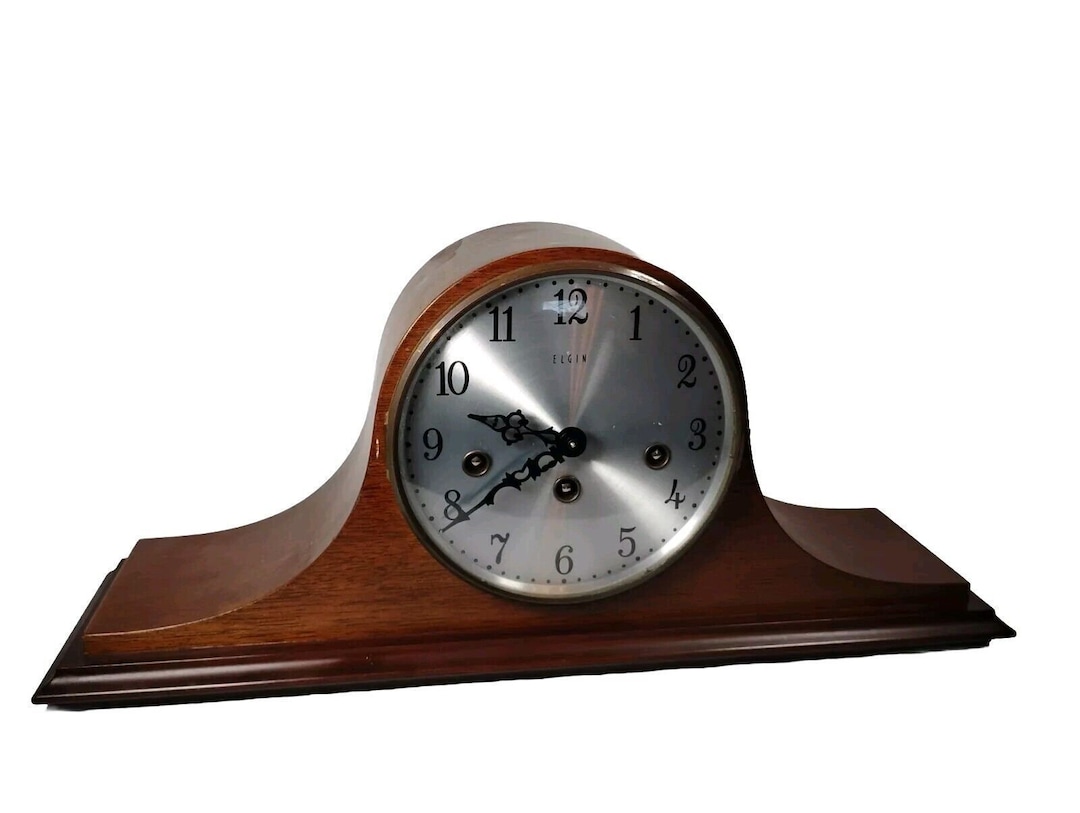 Antique Elgin Hermle German Wooden Mantel Clock 340-020 Westminster ...