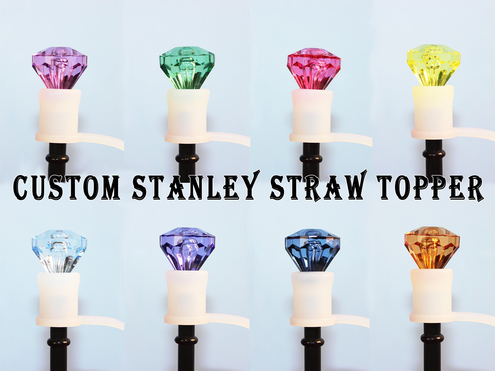 Stanley Straw Toppers Diamond Accessories Customized Style Matching - Etsy