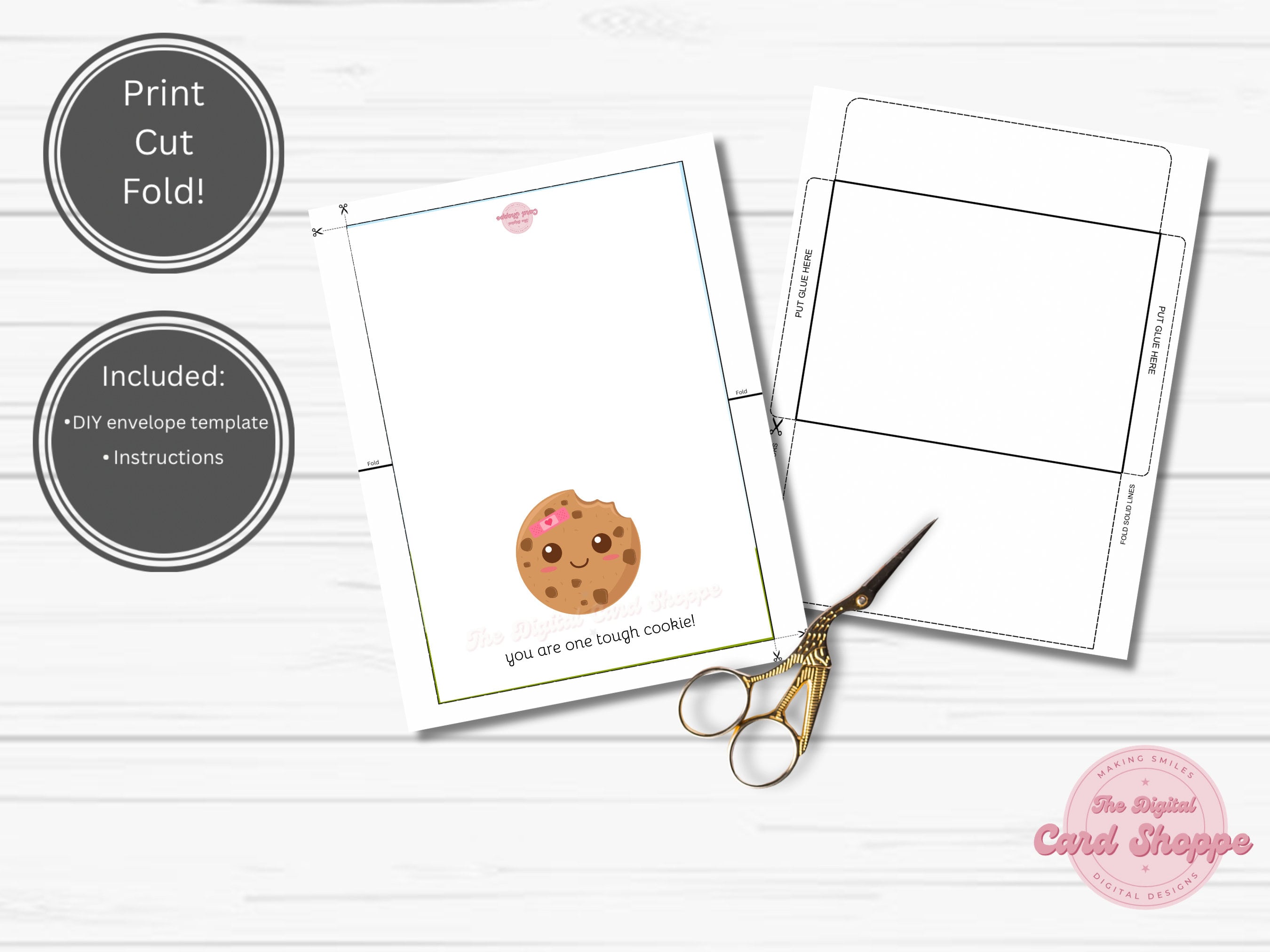 One Tough Cookie Printable Card. Instant Download. Cute Cookie. Get ...