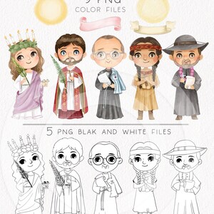 Saints Clipart Set 4: Hand Drawn Religion PNG Files (digital Download ...