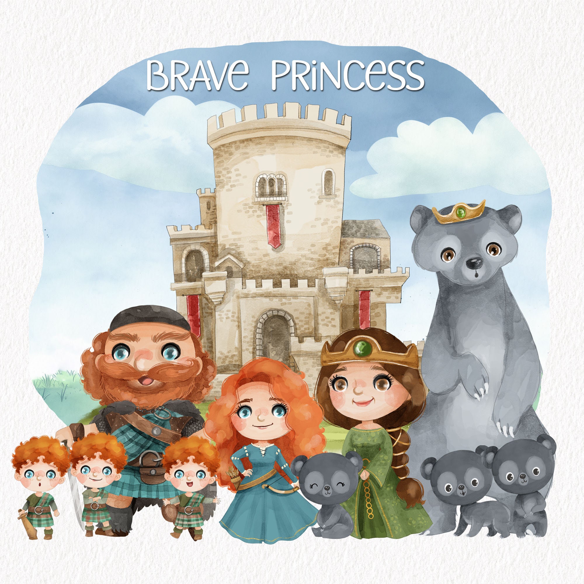 Brave Princess Inspiration Clipart Instant Download PNG File 300 Dpi - Etsy