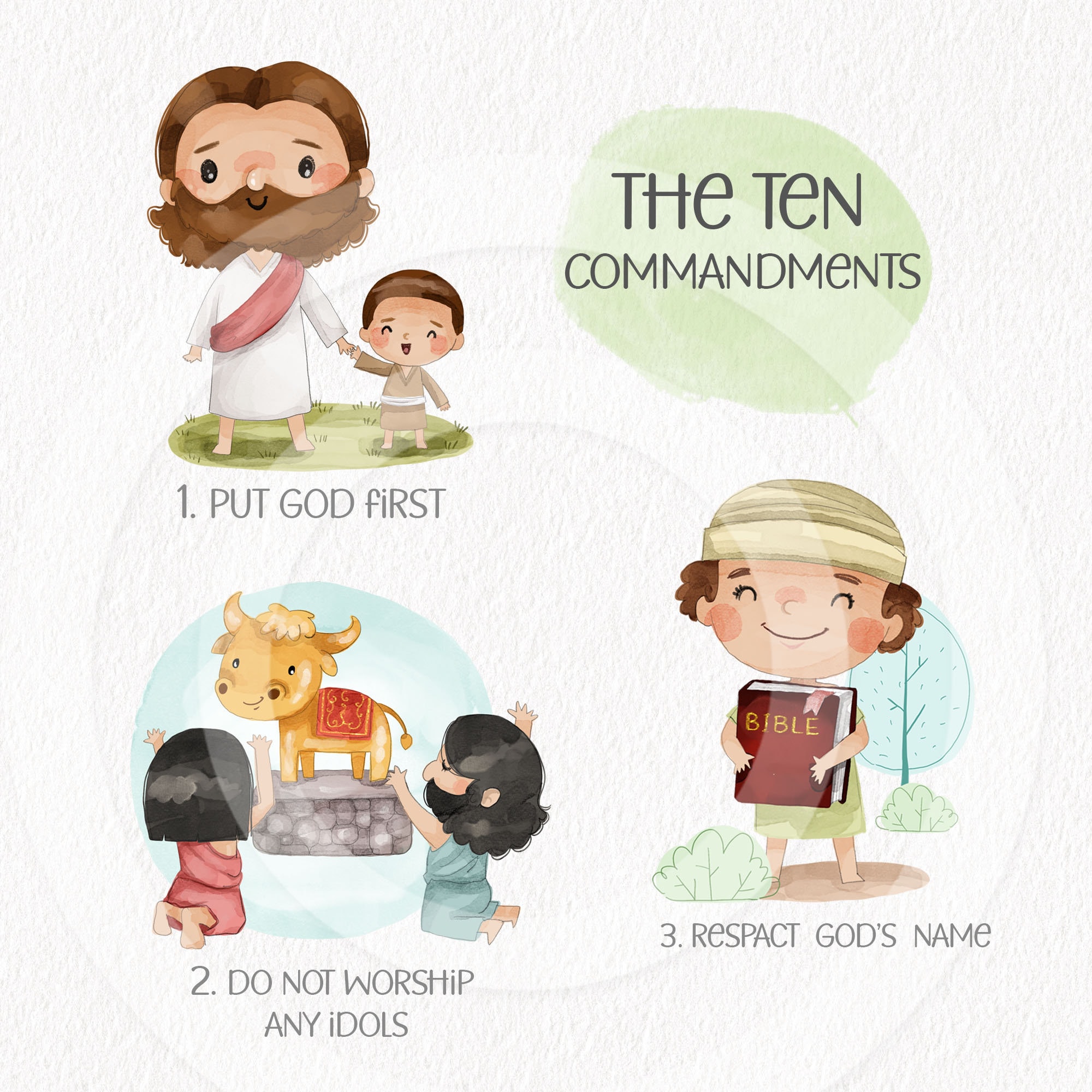 Ten Commandments Clip Art Bible Based Bible Characters Clipart PNG ...