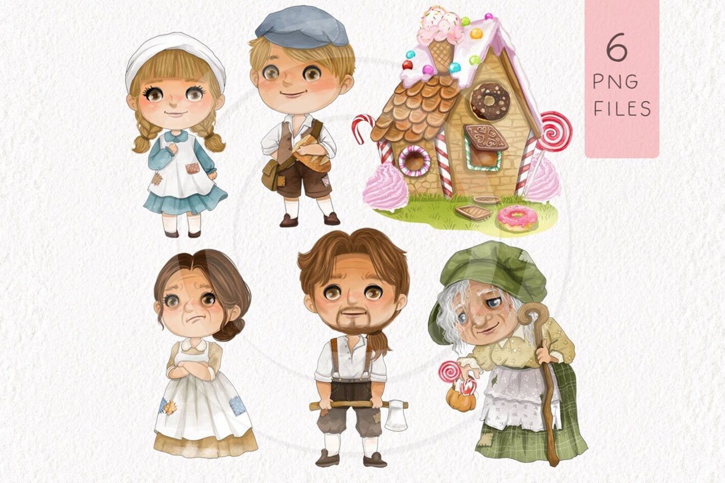 Hansel and Gretel Clipart Set Instant Download PNG File - Etsy