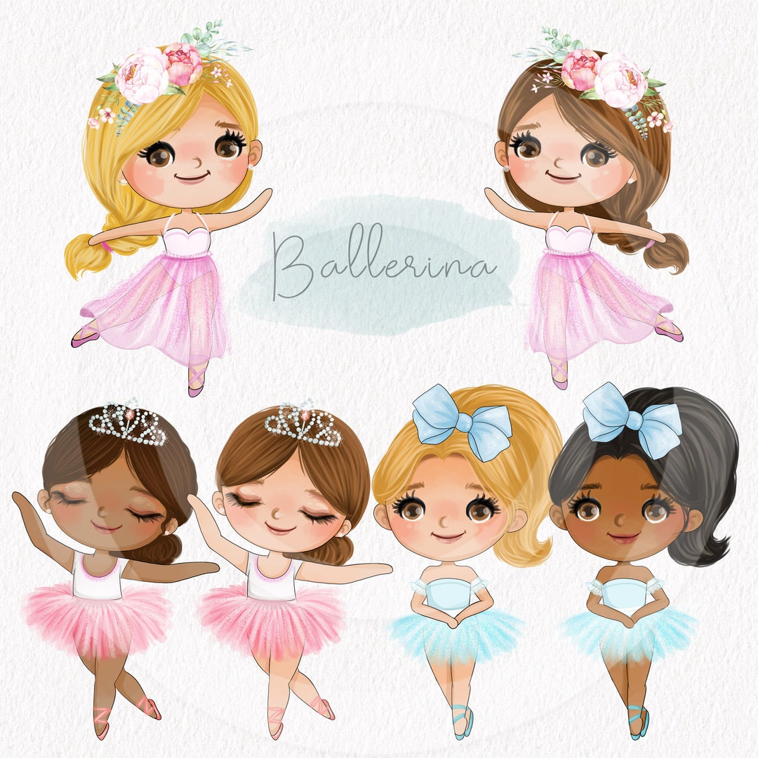 Cute Ballerina Clipart PNG Files 300 Dpi. - Etsy