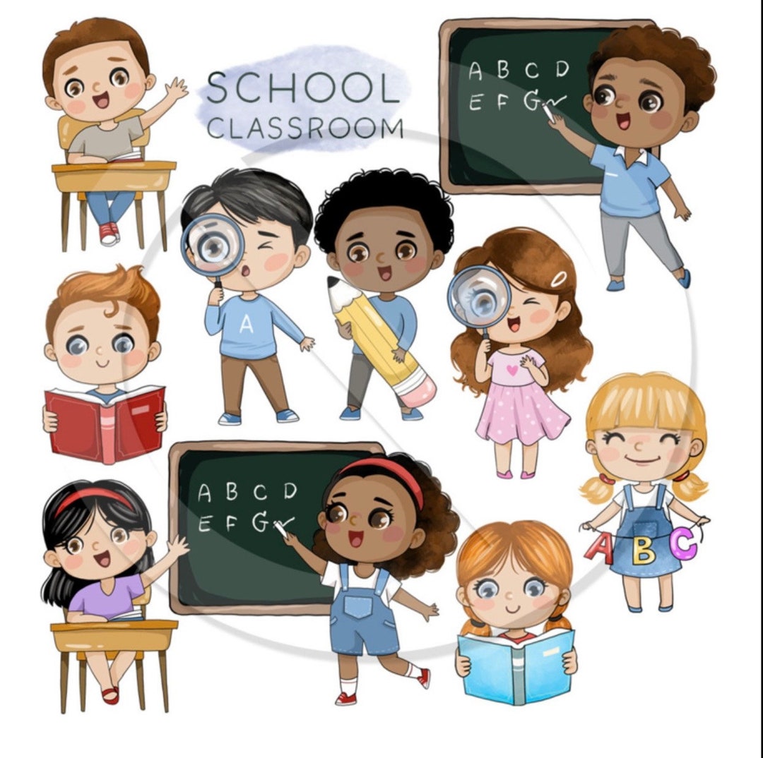 Back to School Clipart PNG Files. - Etsy