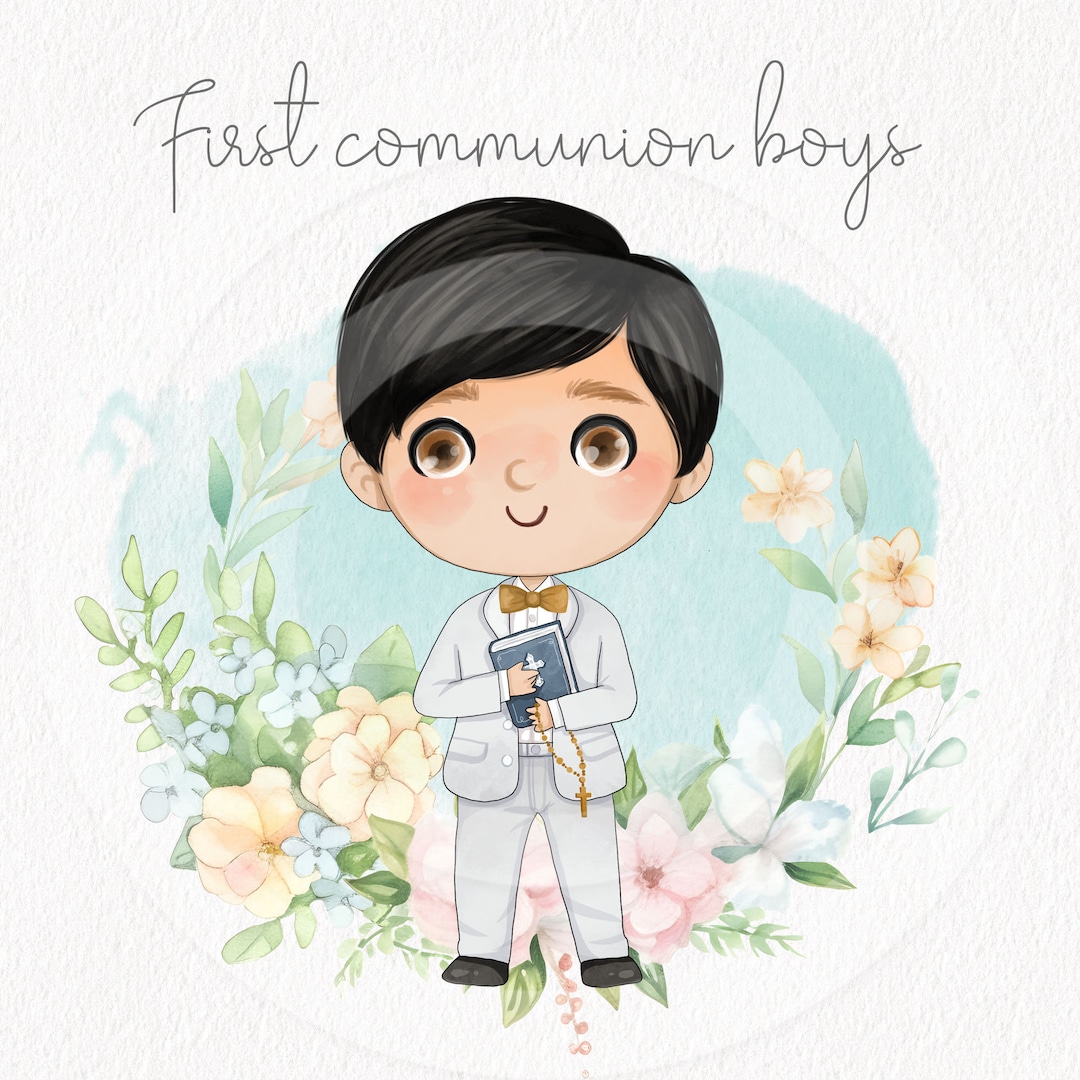 First Communion Boys Clipart PNG Files 300 Dpi. - Etsy