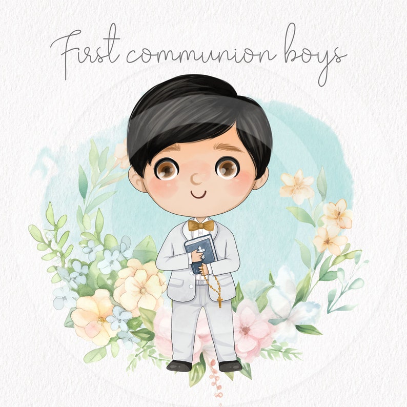 First Communion Boys Clipart PNG Files 300 Dpi. - Etsy