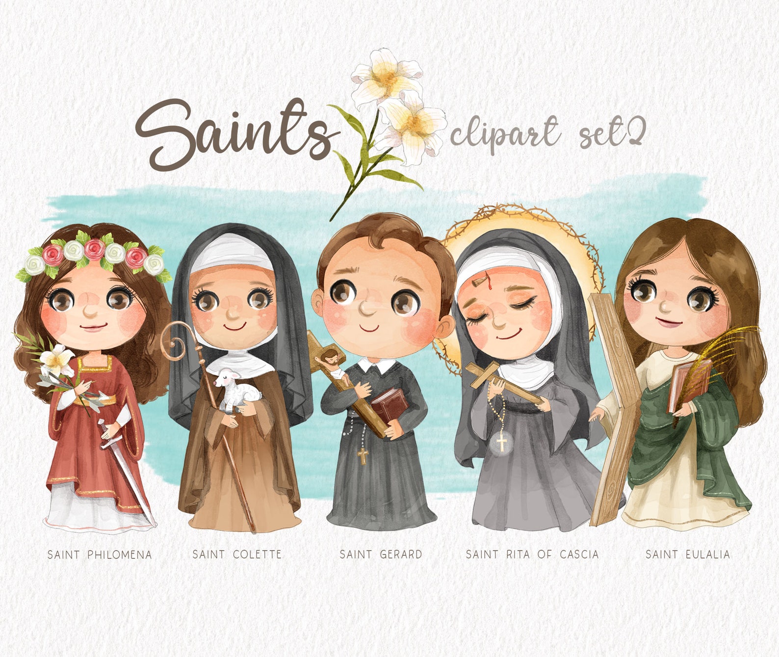 Saints Clipart Set 2 ,religion, Bible Stories Clipart PNG Files - Etsy
