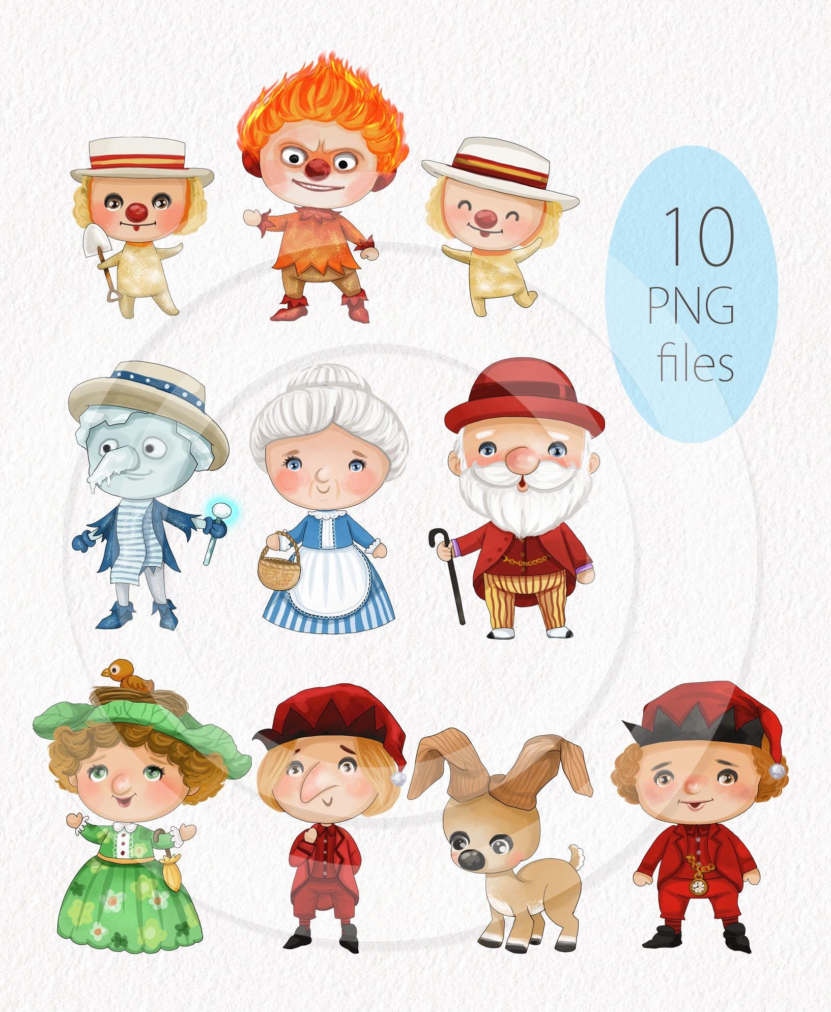Christmas Friends Clipart , Santa Clipart , Instant Download PNG File ...