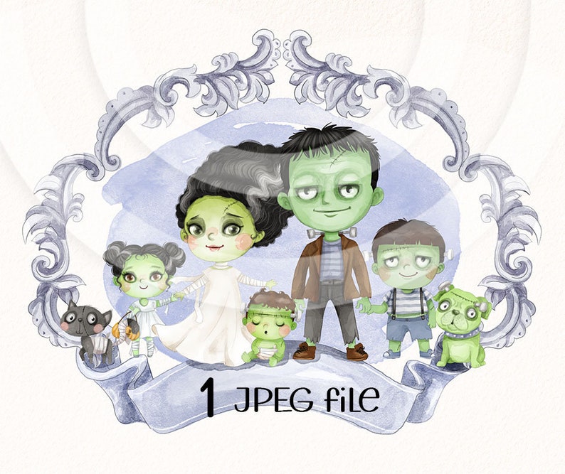 Halloween Family Clipart ,PNG Files Instant Download PNG File - 300 Dpi ...