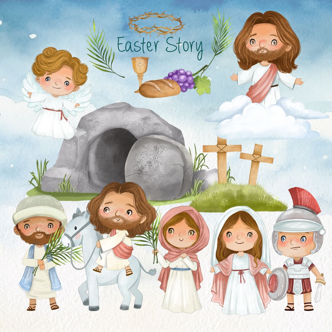 Easter Story Clipart PNG Files 300 Dpi. - Etsy