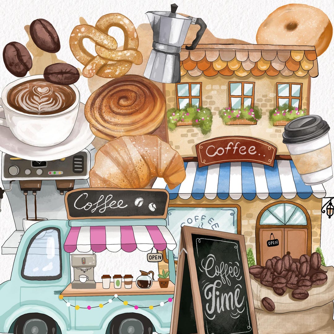 Coffee Shop, Cafe,coffee Clipart PNG File - Etsy UK