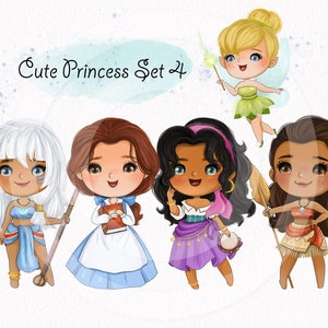 Cute Princess Inspiration Clipart PNG Set 4,PNG Files 300 Dpi. - Etsy