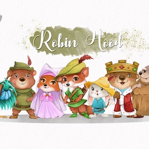 Cute Fox, Cute Robin Hood Clipart, Instant Download PNG File - 300 Dpi ...