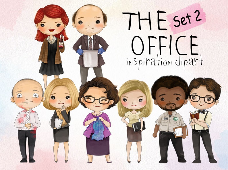 The Office Characters Clipart Set 2: Hand-drawn PNG (digital Download ...
