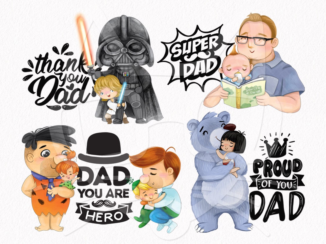 Father Day Clipart Set 2, PNG Files 300 Dpi. - Etsy