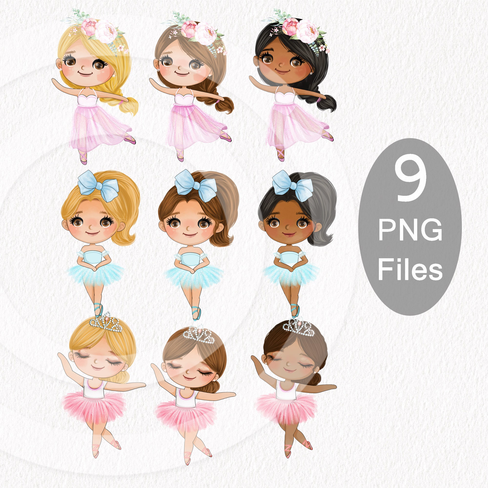 Cute Ballerina Clipart PNG Files 300 Dpi. - Etsy