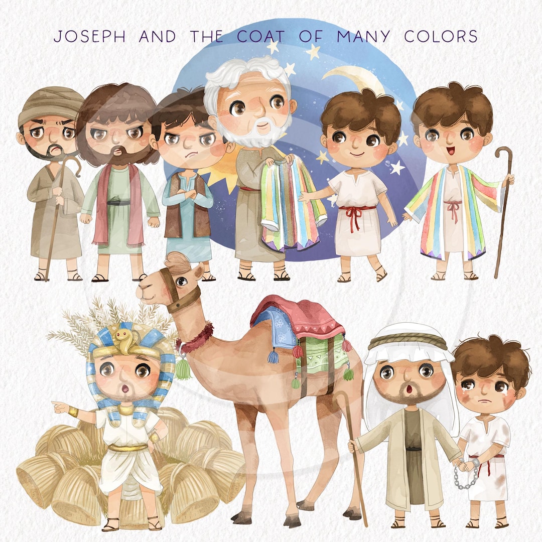 Joseph Coat of Many Colors Clipart , Bible Stories, Hand Drawn ...