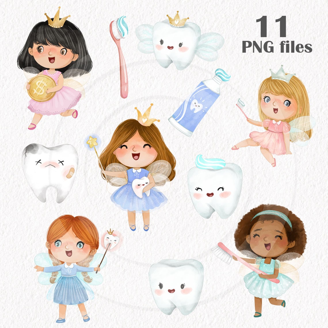 Tooth Fairy Clipart PNG Files 300 Dpi. - Etsy