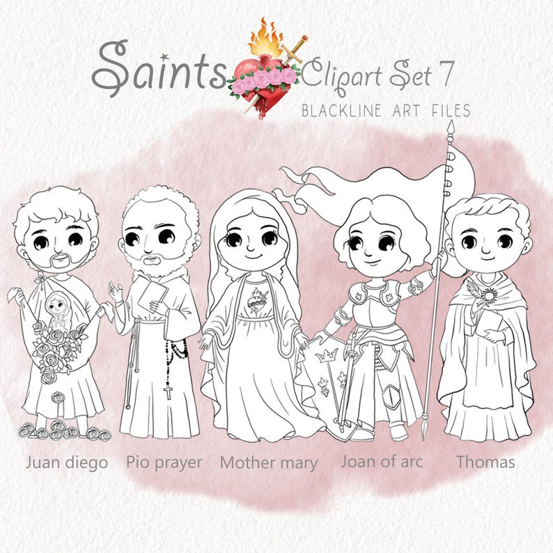 Saints Clipart Set 7 ,religion, Bible Stories Clipart PNG Files - Etsy