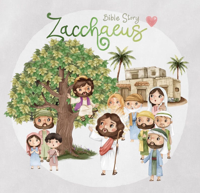 Zacchaeus Clip Art ,religion, Bible Stories Clipart PNG Files - Etsy