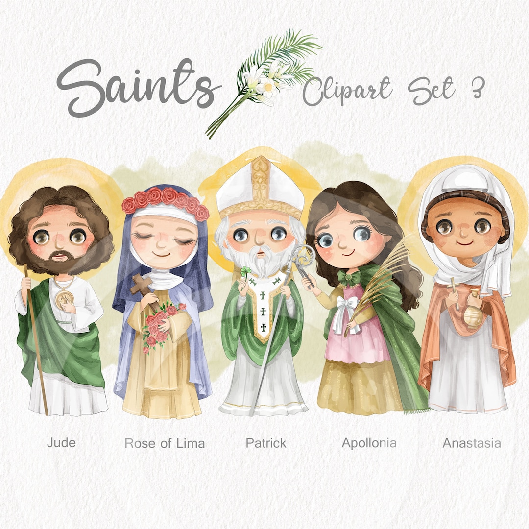 Saints Clipart Set: Hand-drawn Religion & Bible Story Illustrations ...