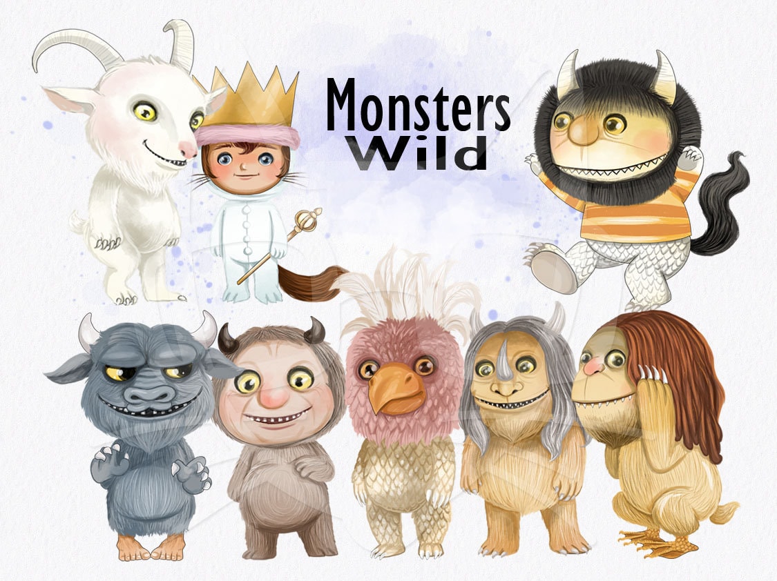 Monsters Wild Clipart, Instant Download PNG File - 300 Dpi - Etsy