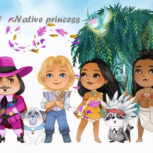 Native Princess Clipart Instant Download PNG File - 300 Dpi - Etsy