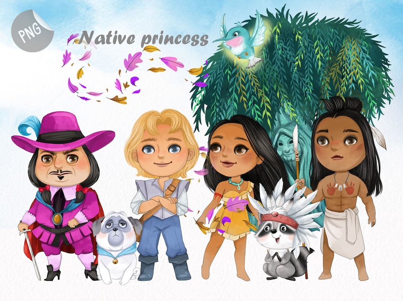 Native Princess Clipart Instant Download PNG File - 300 Dpi - Etsy