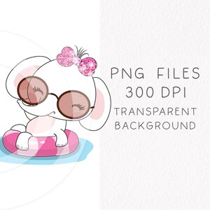 Cute Elephant Clipart, Kawaii Clipart, Hand Drawn Clipart PNG Files. - Etsy