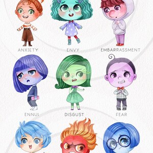 Emotions From Inside Out Inspiration Clipart, Hand Drawn Clipart, PNG ...
