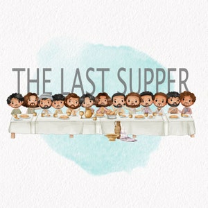 The Last Supper Clip Art ,religion, Bible Stories Clipart, Hand Drawn ...