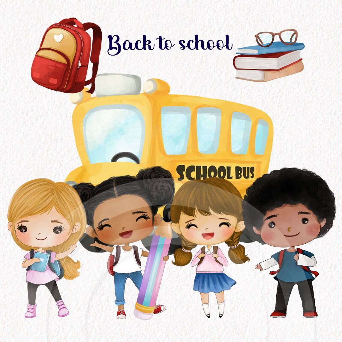 Back to School, Students Clipart PNG Files. - Etsy