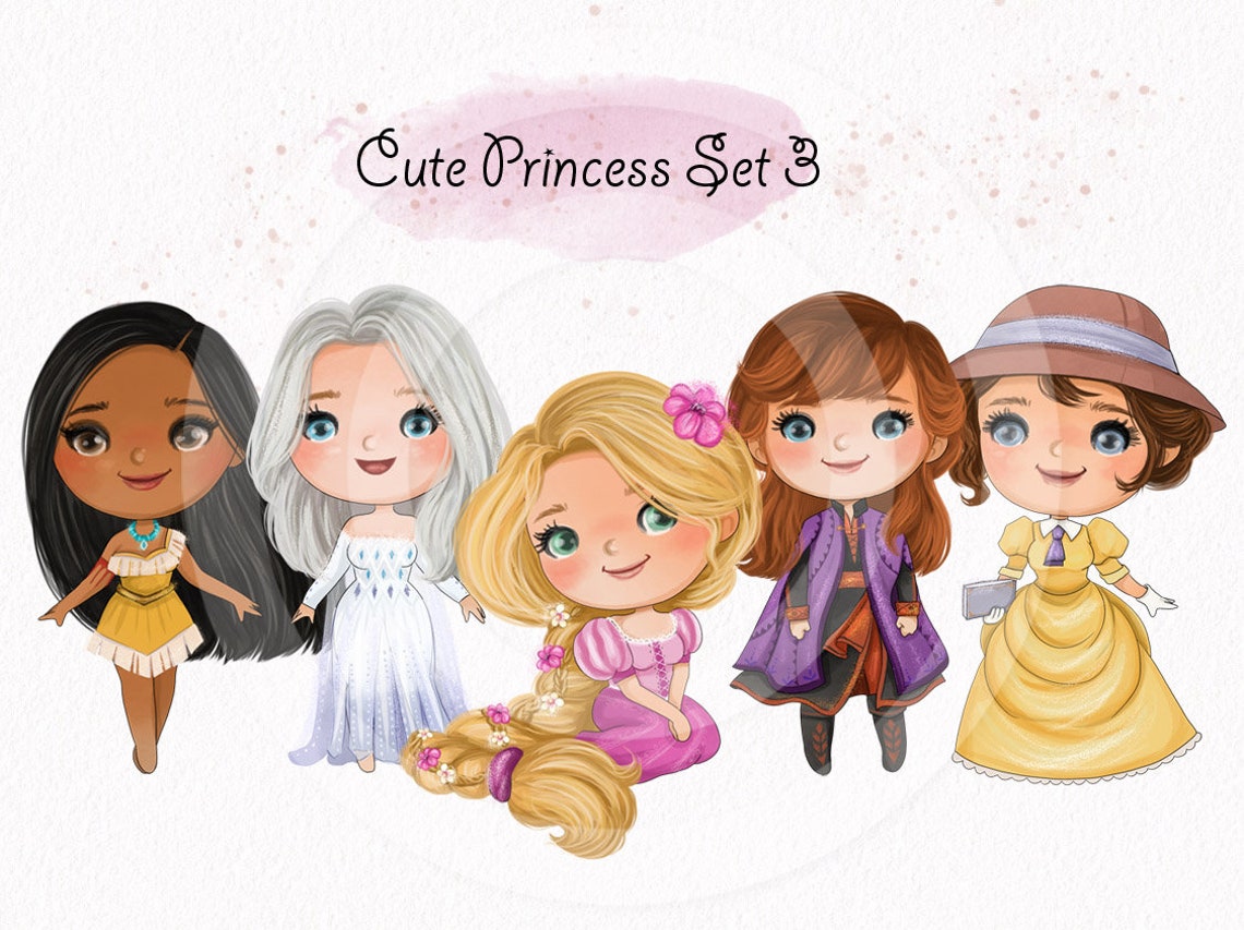 Cute Princess Inspiration Clipart PNG Set 3,PNG Files 300 Dpi. - Etsy