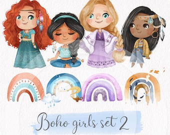 Cute Girls Summer Clipart Set 2, PNG Files 300 Dpi. - Etsy