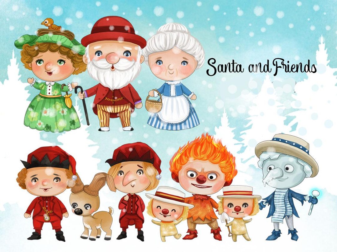 Christmas Friends Clipart , Santa Clipart , Instant Download PNG File ...