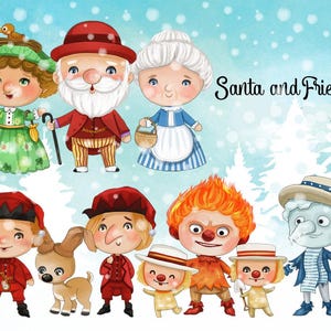 Christmas Friends Clipart , Santa Clipart , Instant Download PNG File ...