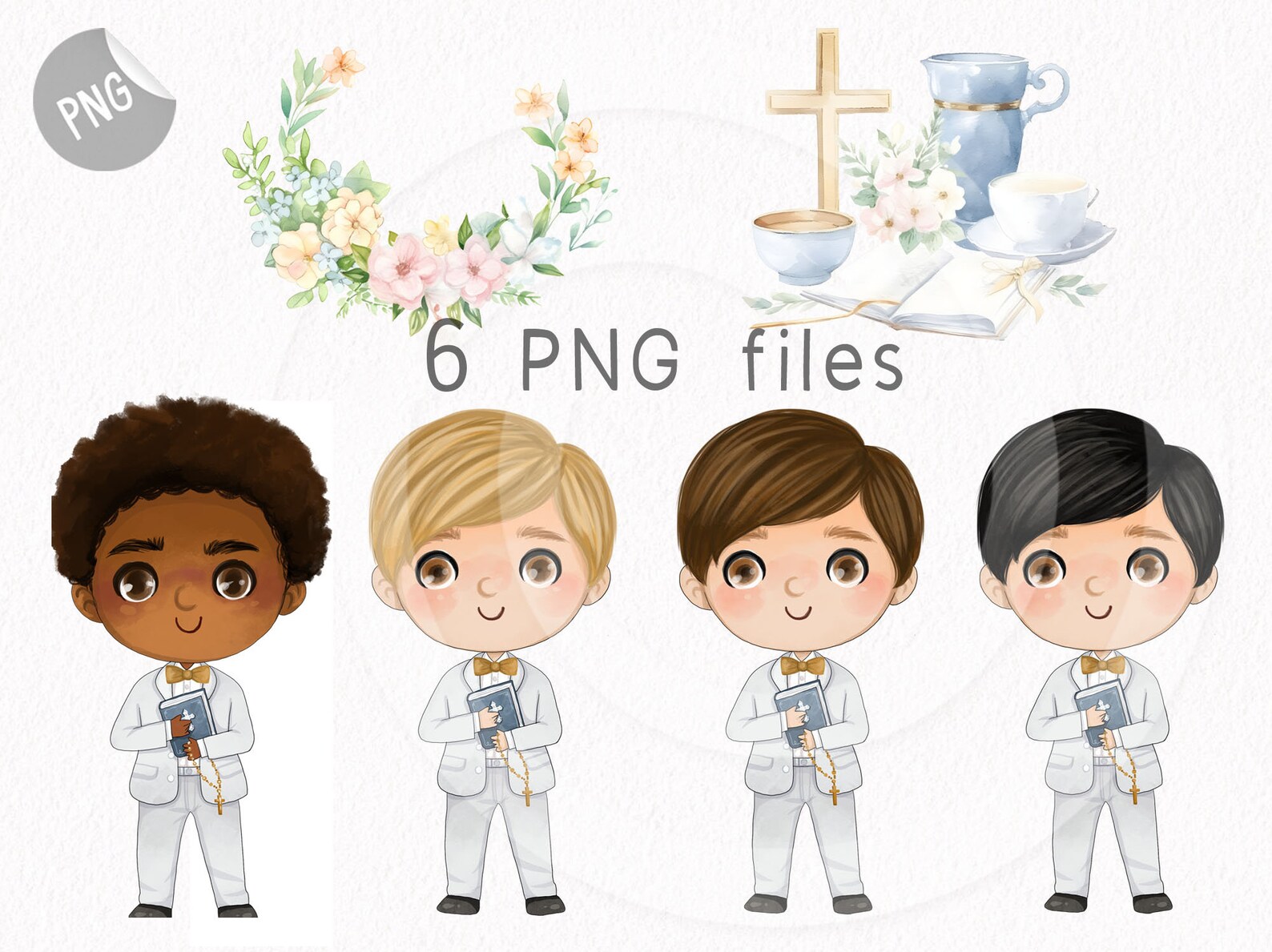 First Communion Boys Clipart PNG Files 300 Dpi. - Etsy